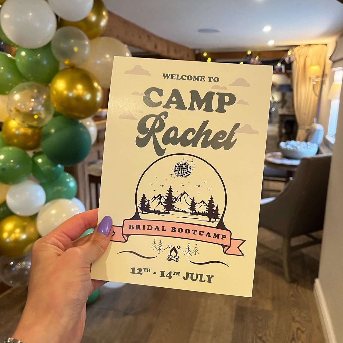 Camp Theme Hen Party Invitation & Itinerary, Personalised Bachelorette ...