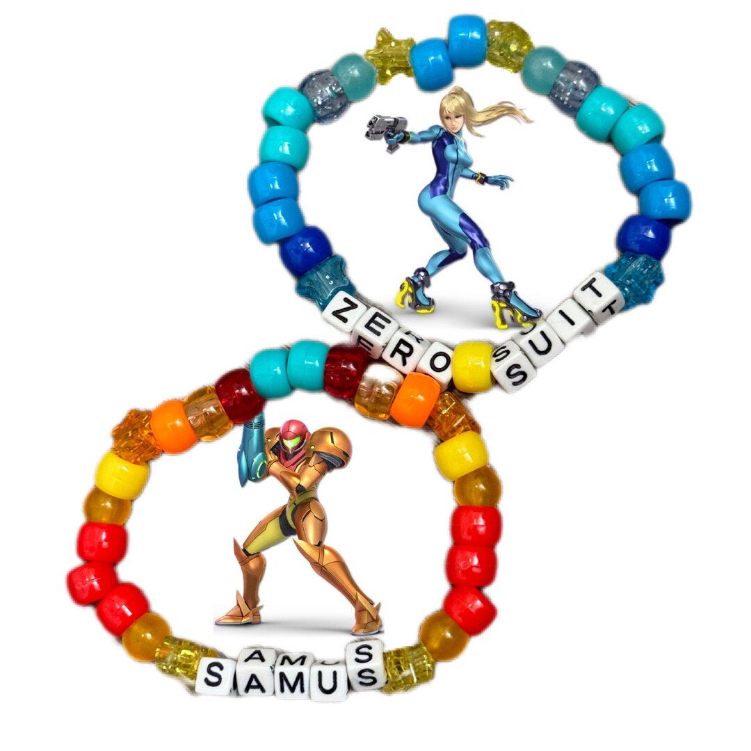 Metroid Samus Aran Zero Suit Samus Elastic Beaded Kandi Bracelet - Etsy