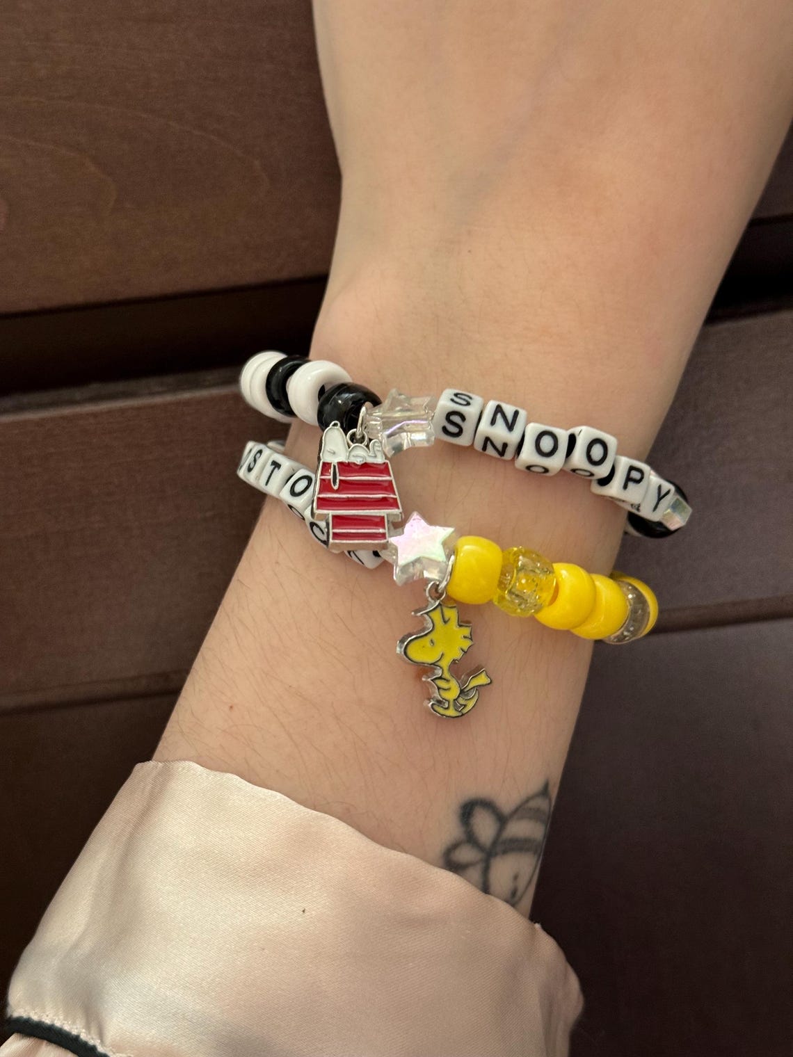 Peanuts Snoopy and Woodstock Matching Elastic Beaded Kandi Bracelets - Etsy