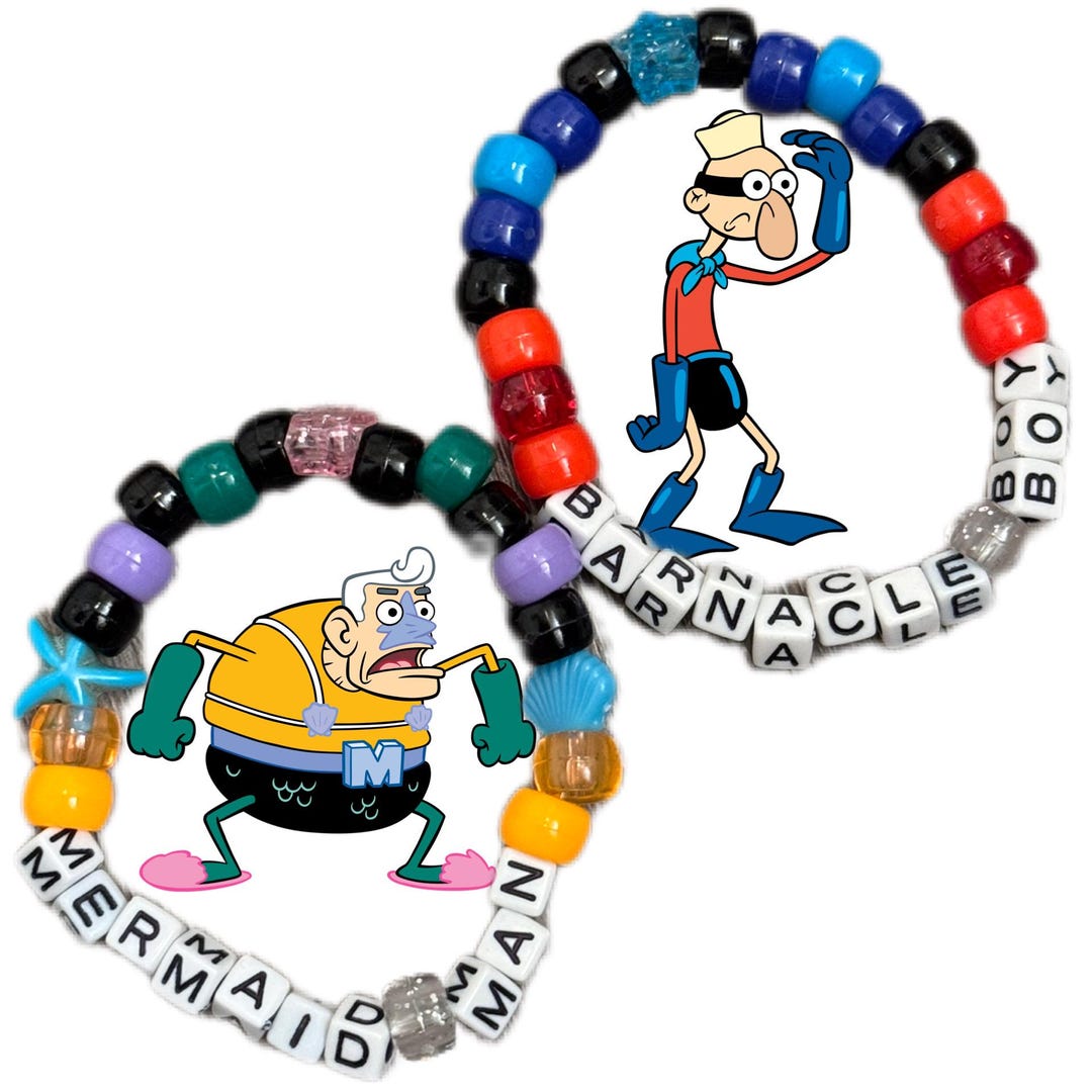 Spongebob Squarepants Mermaid Man and Barnacle Boy Matching Elastic ...