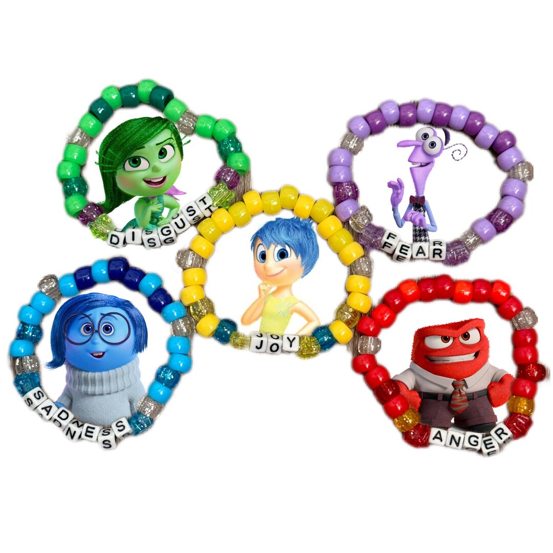 Inside Out Joy, Sadness, Anger, Fear, and Disgust Matching Elastic ...