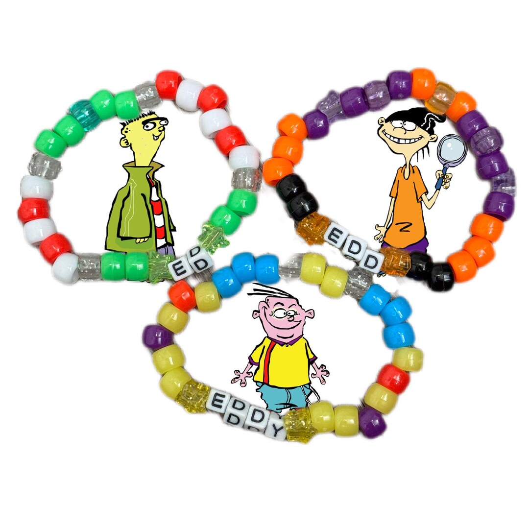 Ed, Edd, N’ Eddy Matching Elastic Beaded Kandi Bracelets - Etsy