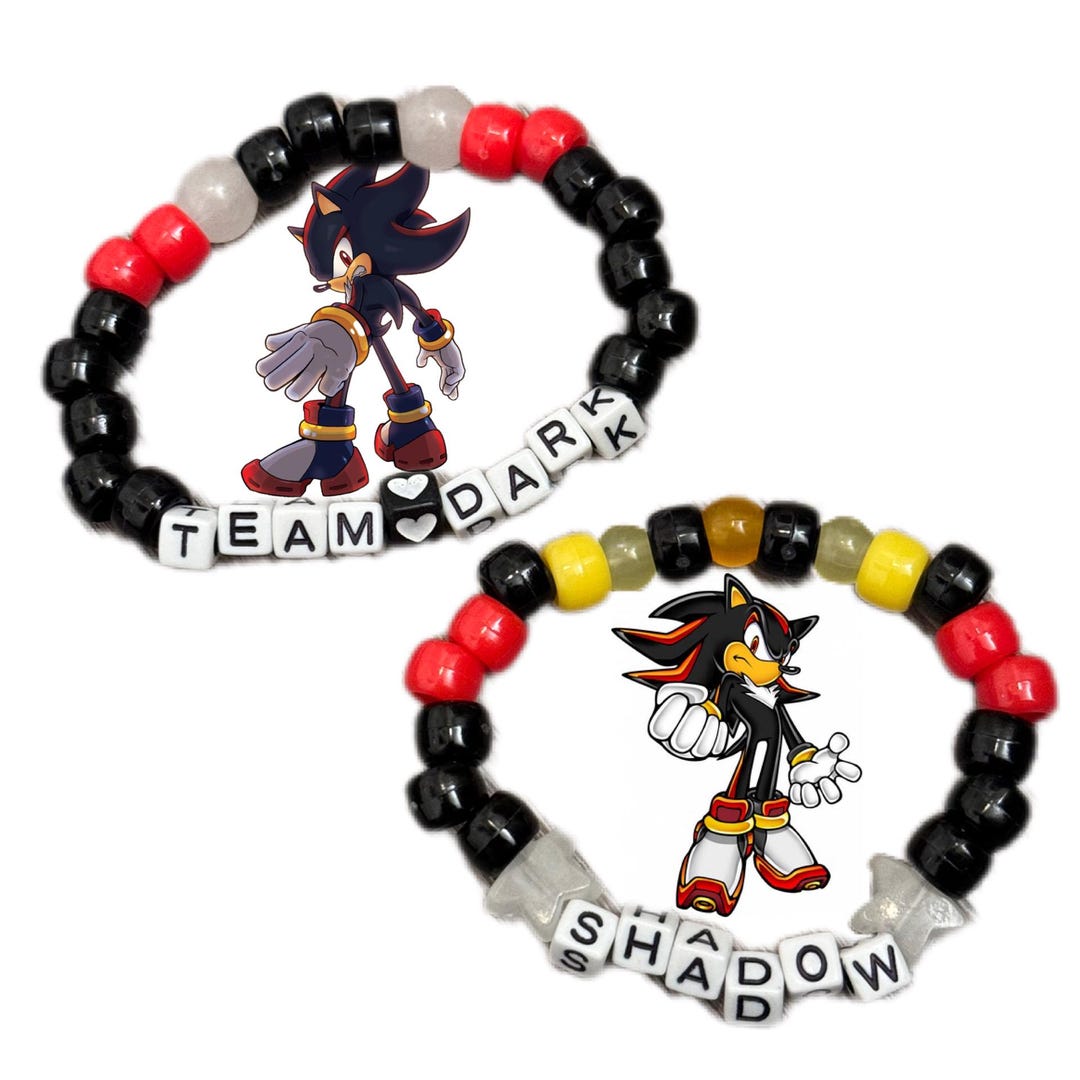 Sega Shadow the Hedgehog Elastic Beaded Kandi Bracelet - Etsy