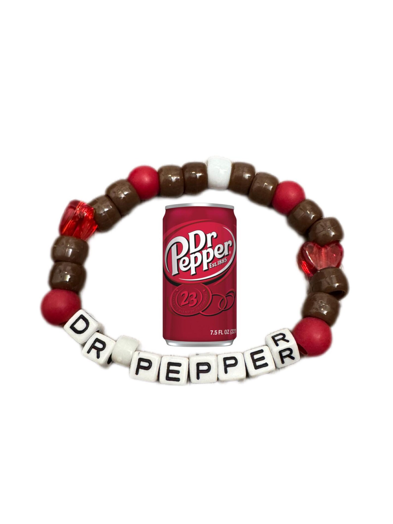 Dr Pepper Elastic Beaded Kandi Bracelet - Etsy