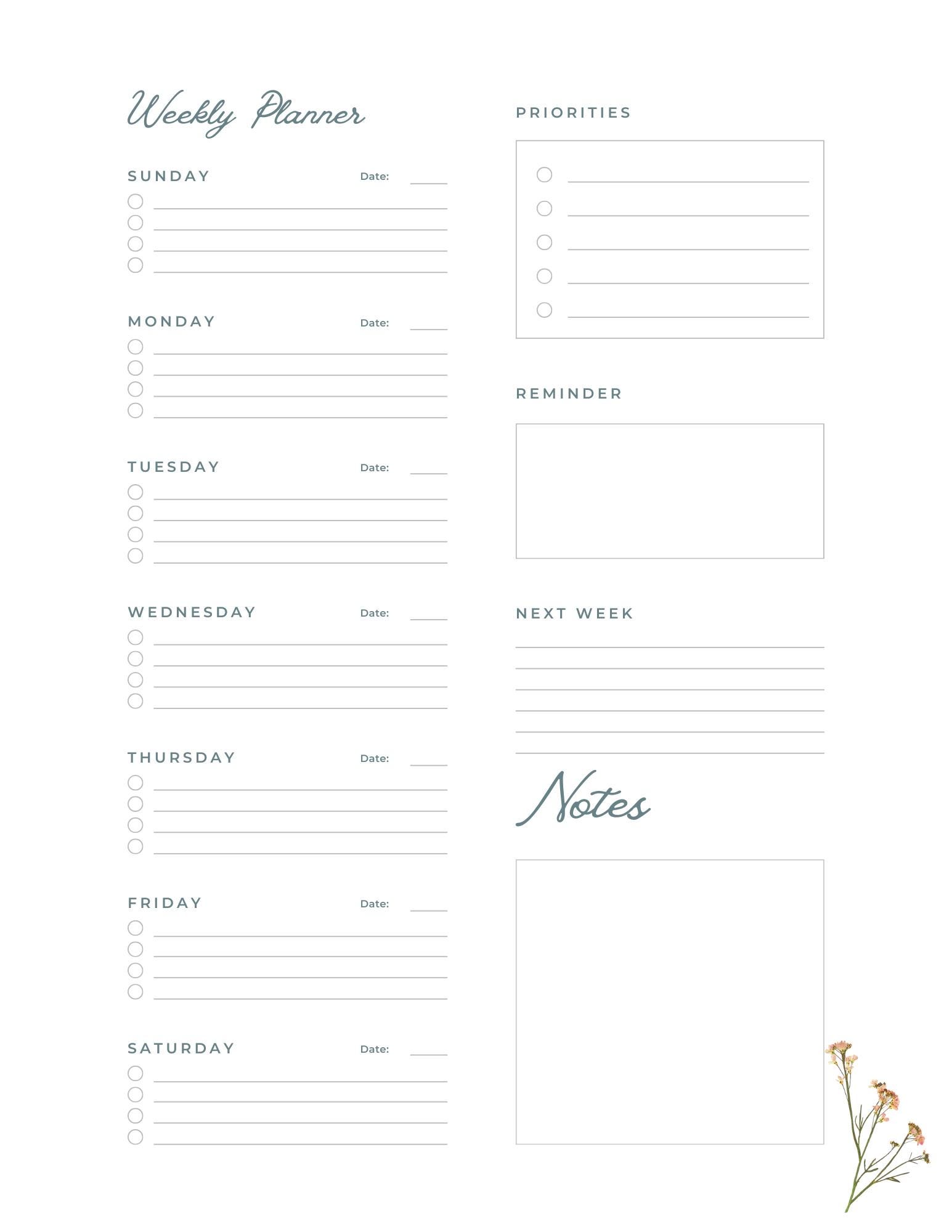 Monthly and Weekly Planner - Etsy