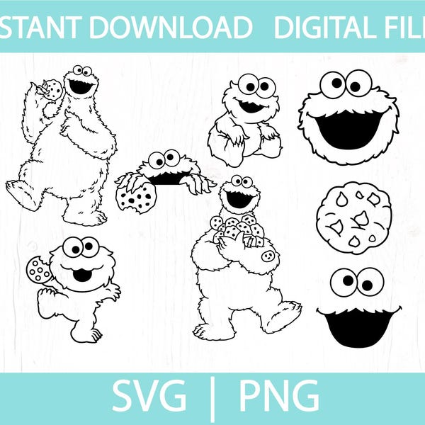 Cookie Monster Cricut - Etsy