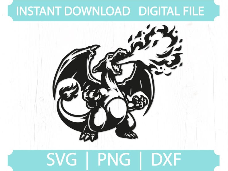 Charizard Svg, Png, Cut Files for Cricut and Silhouette, Instant ...
