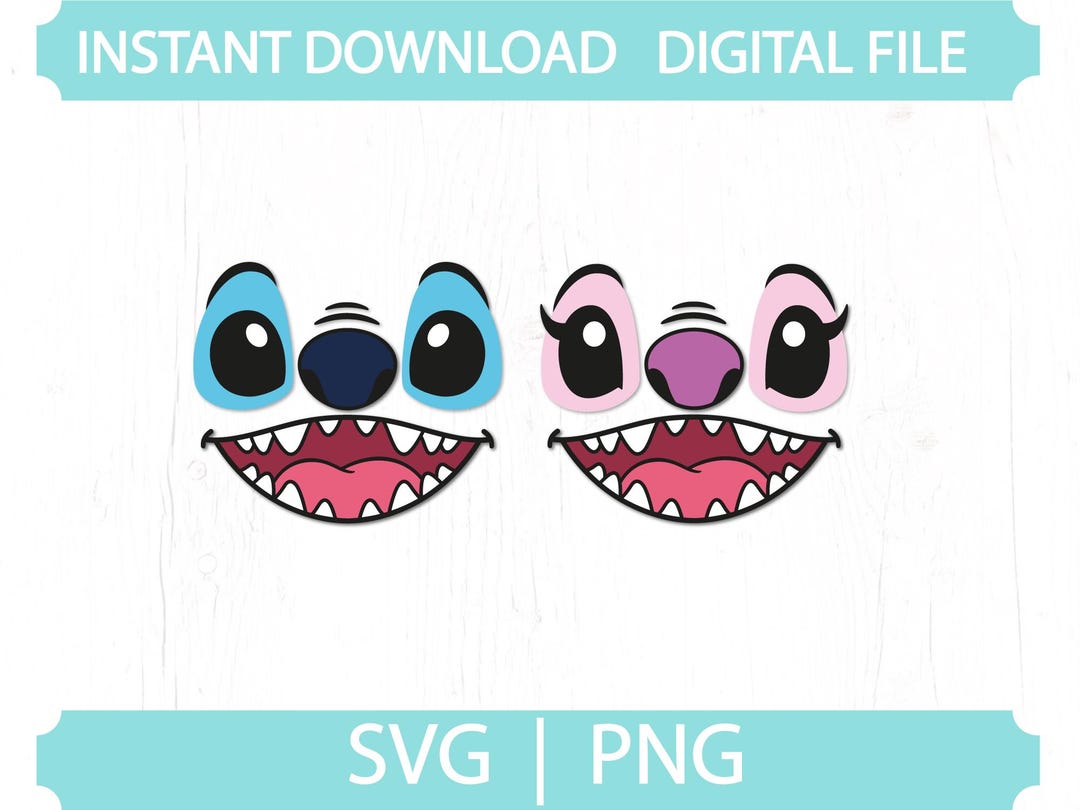 Stitch Face Svg, Angel Face Svg, Cute Svg, Cut Files for Cricut ...