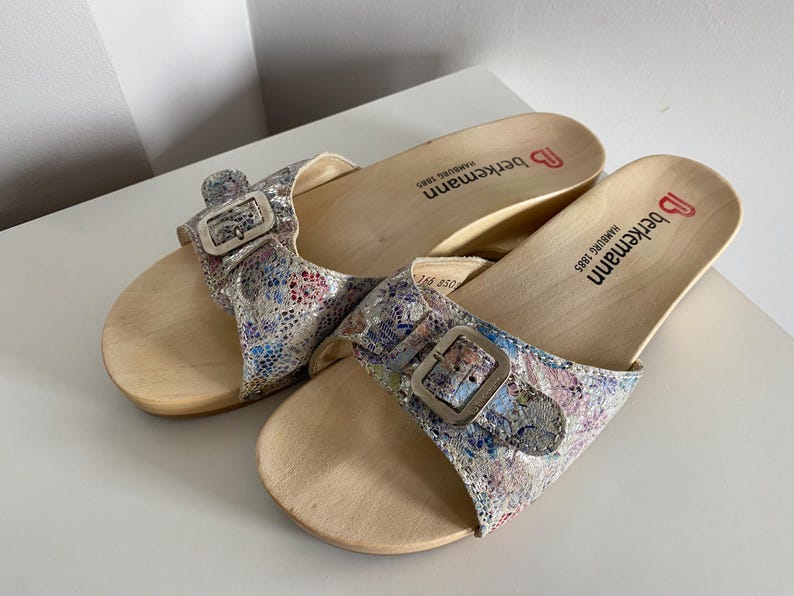 Vintage Berkemann Leather Clogs: Women's Orthopedic Wooden Sole Slip ...