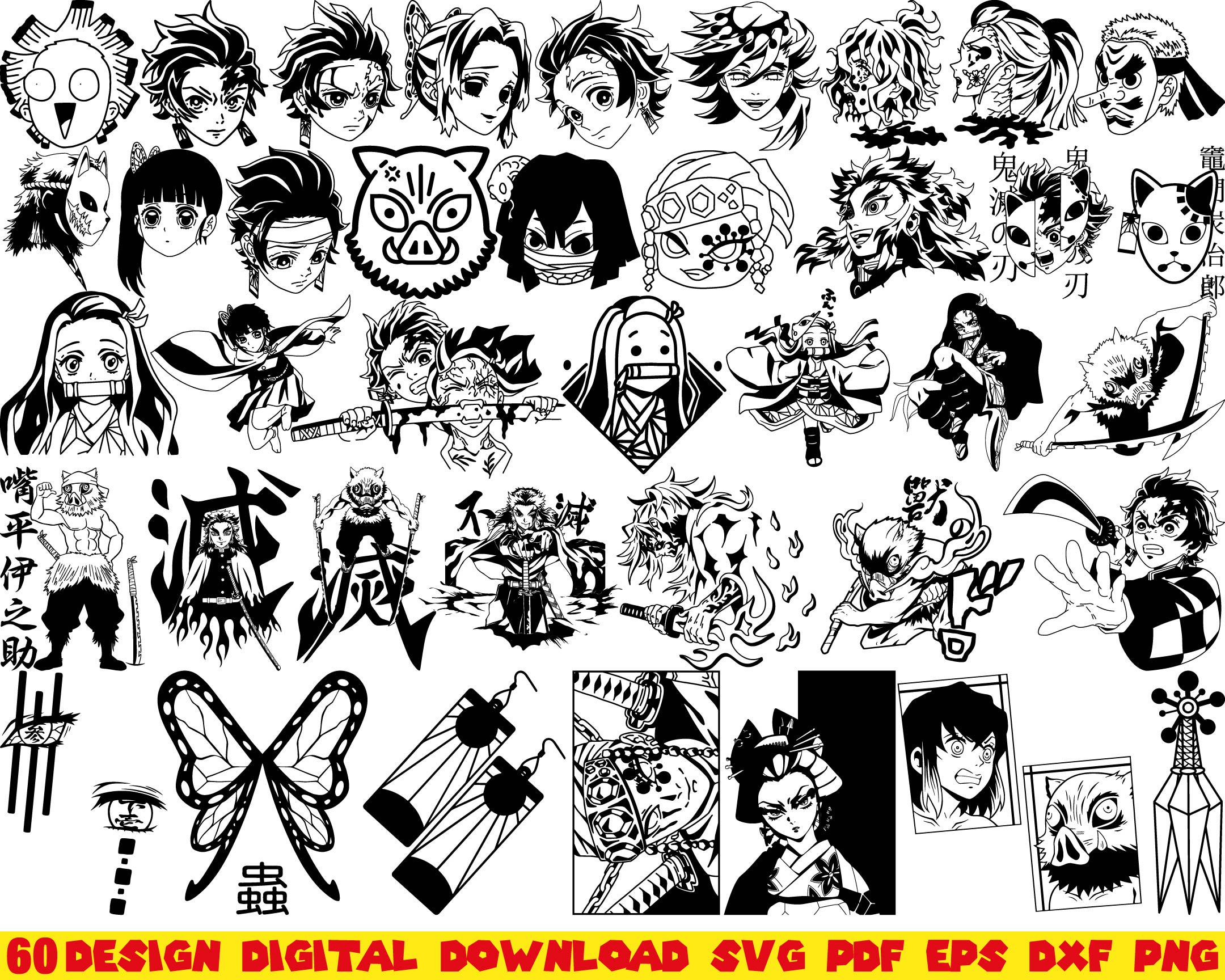 Anime SVG Bundle | Popular Anime and Manga |anime Silhouette SVG | High ...