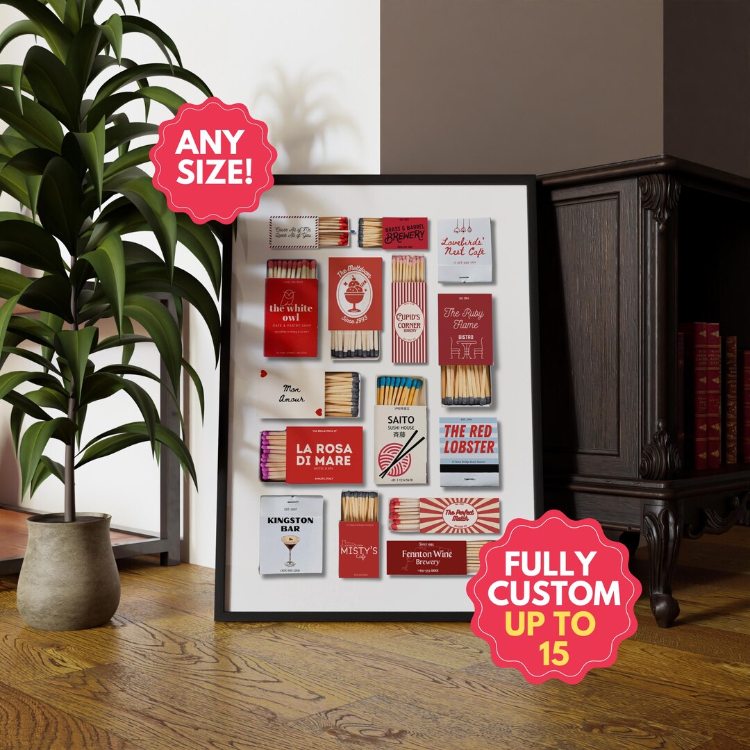 CUSTOM VALENTINE'S DAY Matchbox Art Personalized Matchbooks Gift Custom ...
