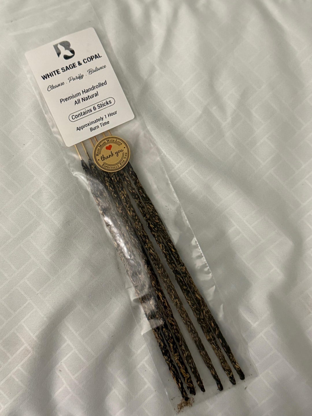 White Sage & Copal Incense Sticks - Smudge Hand-rolled Incense (6 Pack ...