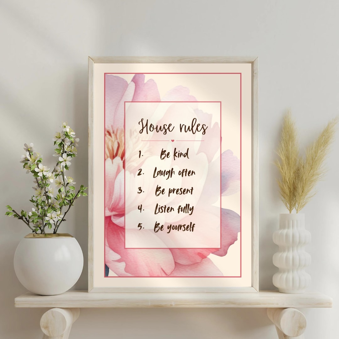 Personalized House Rules Poster Template, Home Rules Print Printable ...