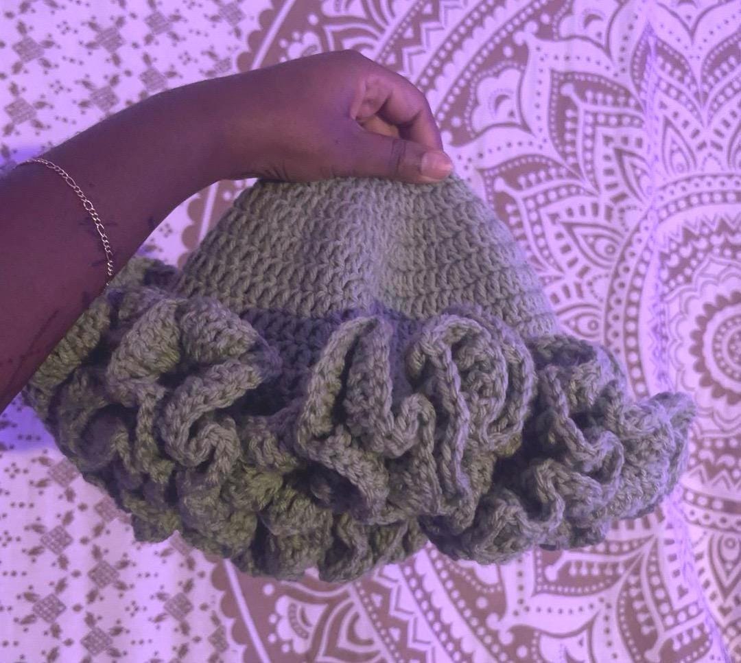 Adult Ruffle Hat | Crochet Ruffle Hat | Bucket Hat | Ruffle Bucket Hat ...