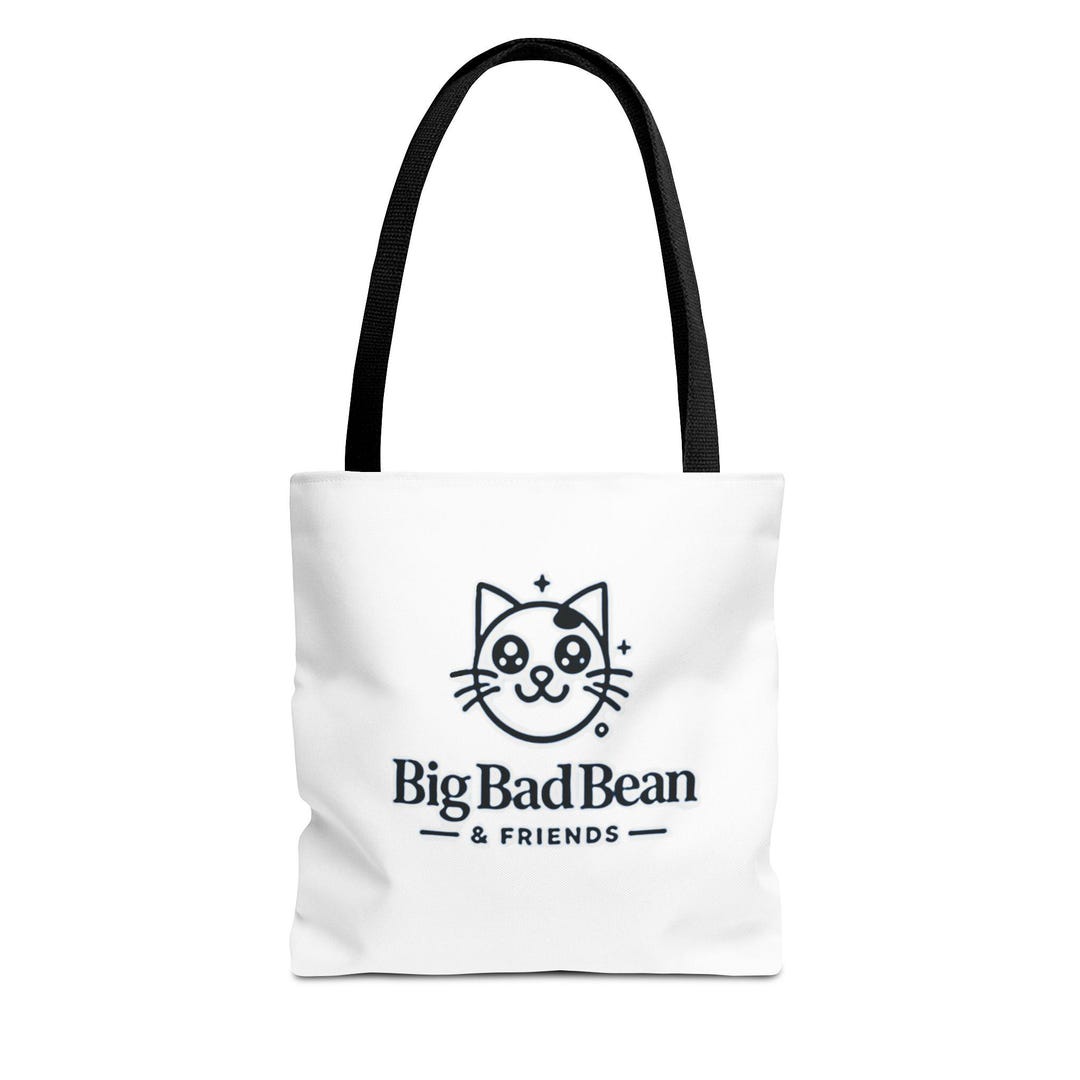 Tote Bag, Big Bad Bean and Friends Design, Bean Logo on Side, Bean's ...