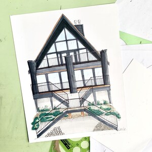 Custom House Portrait Home Drawing From Photo House - Etsy