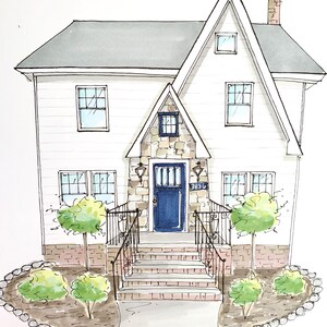 Custom House Portrait Home Drawing From Photo House - Etsy