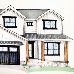 Custom House Portrait Home Drawing From Photo House - Etsy