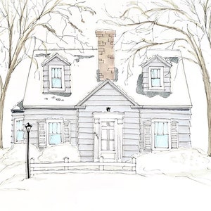 Custom House Portrait Home Drawing From Photo House - Etsy