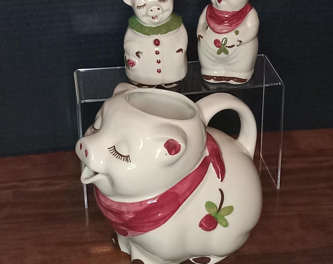 Set of 3 !! 1942 Shawnee Pottery Smiley Pig Collection. Pitcher and ...