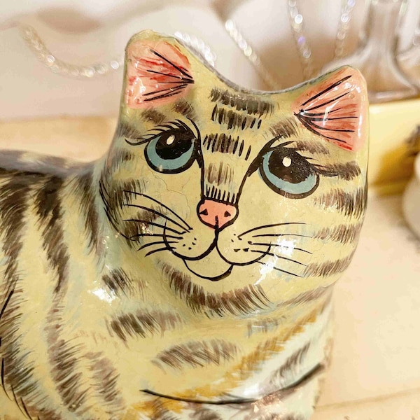 Paper Mache Cat - Etsy