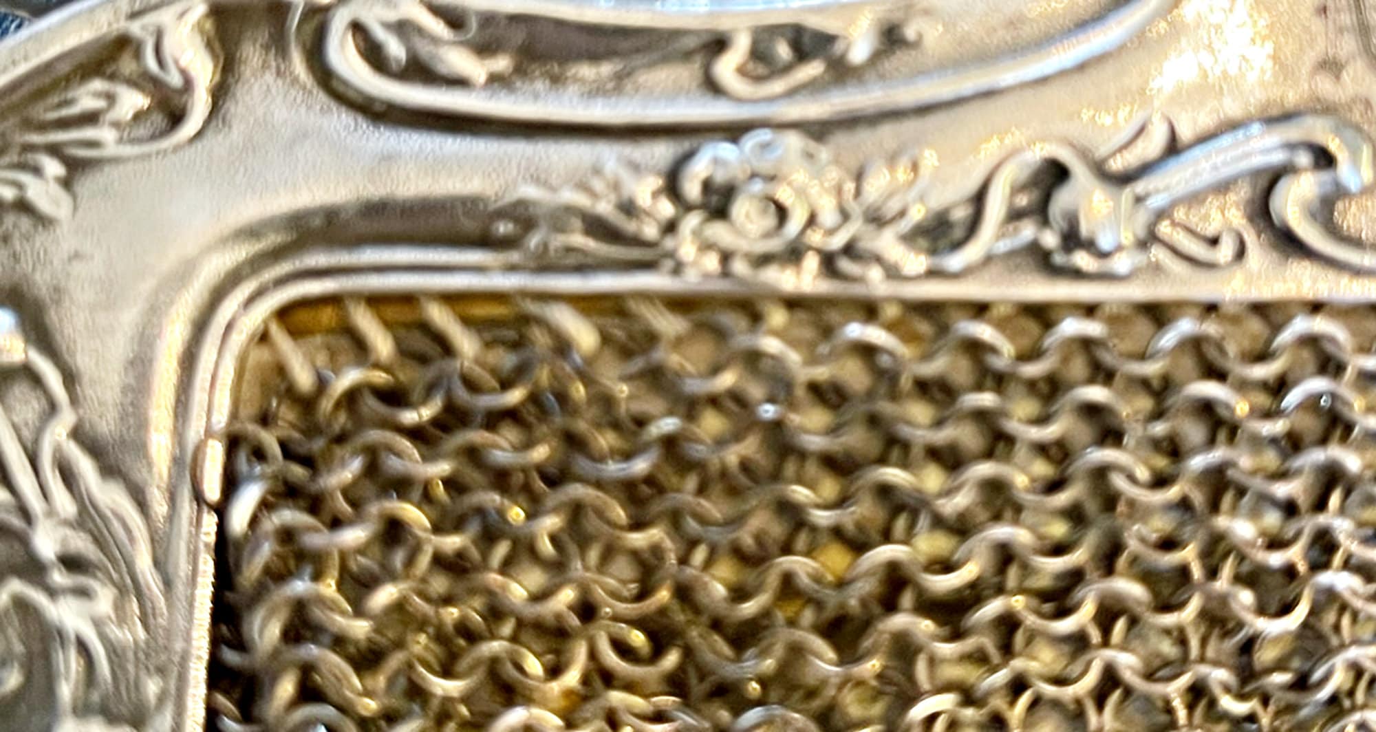 Antique German Silver Victorian Monogrammed Mesh Chain Purse Silver ...