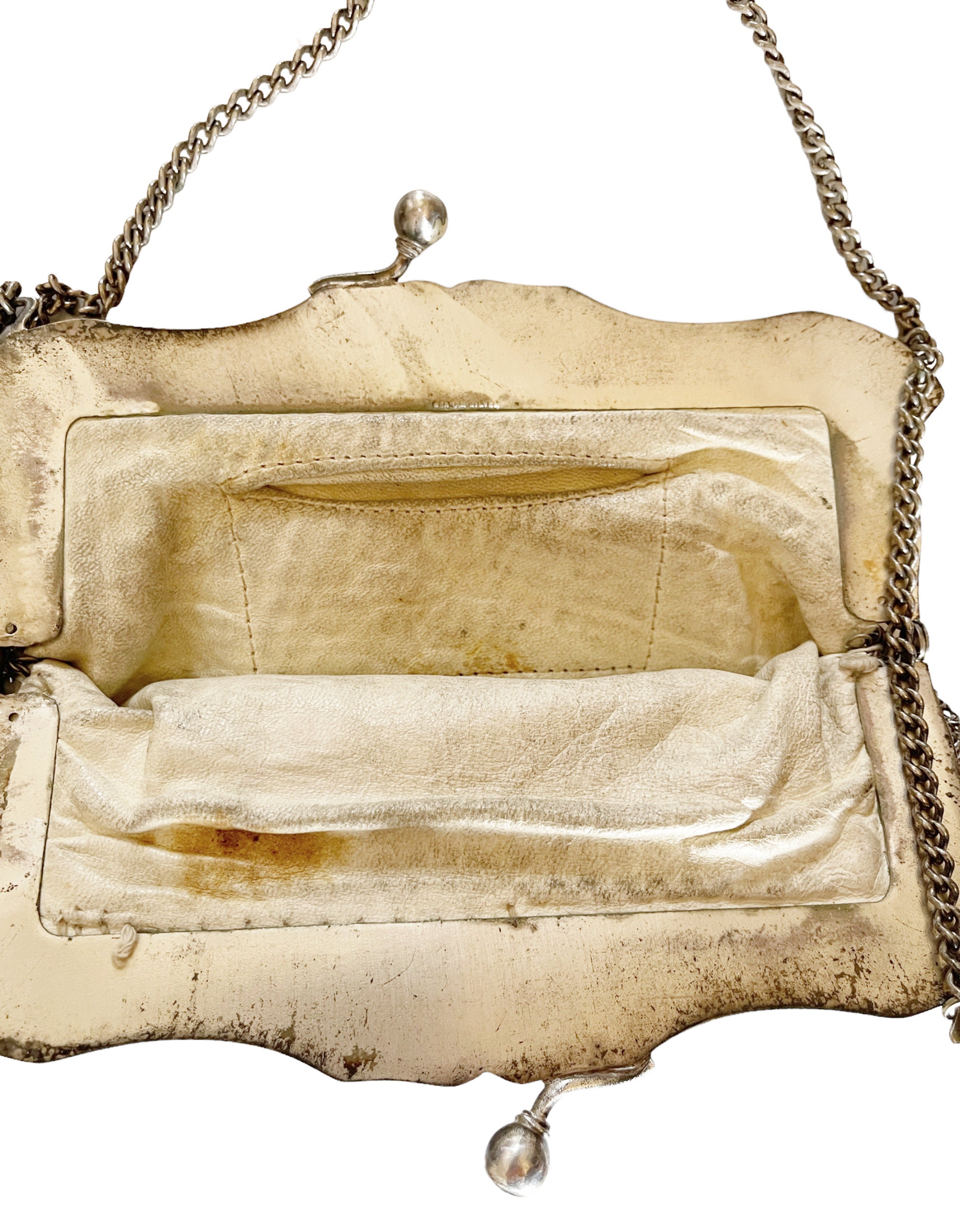 Antique German Silver Victorian Monogrammed Mesh Chain Purse Silver ...