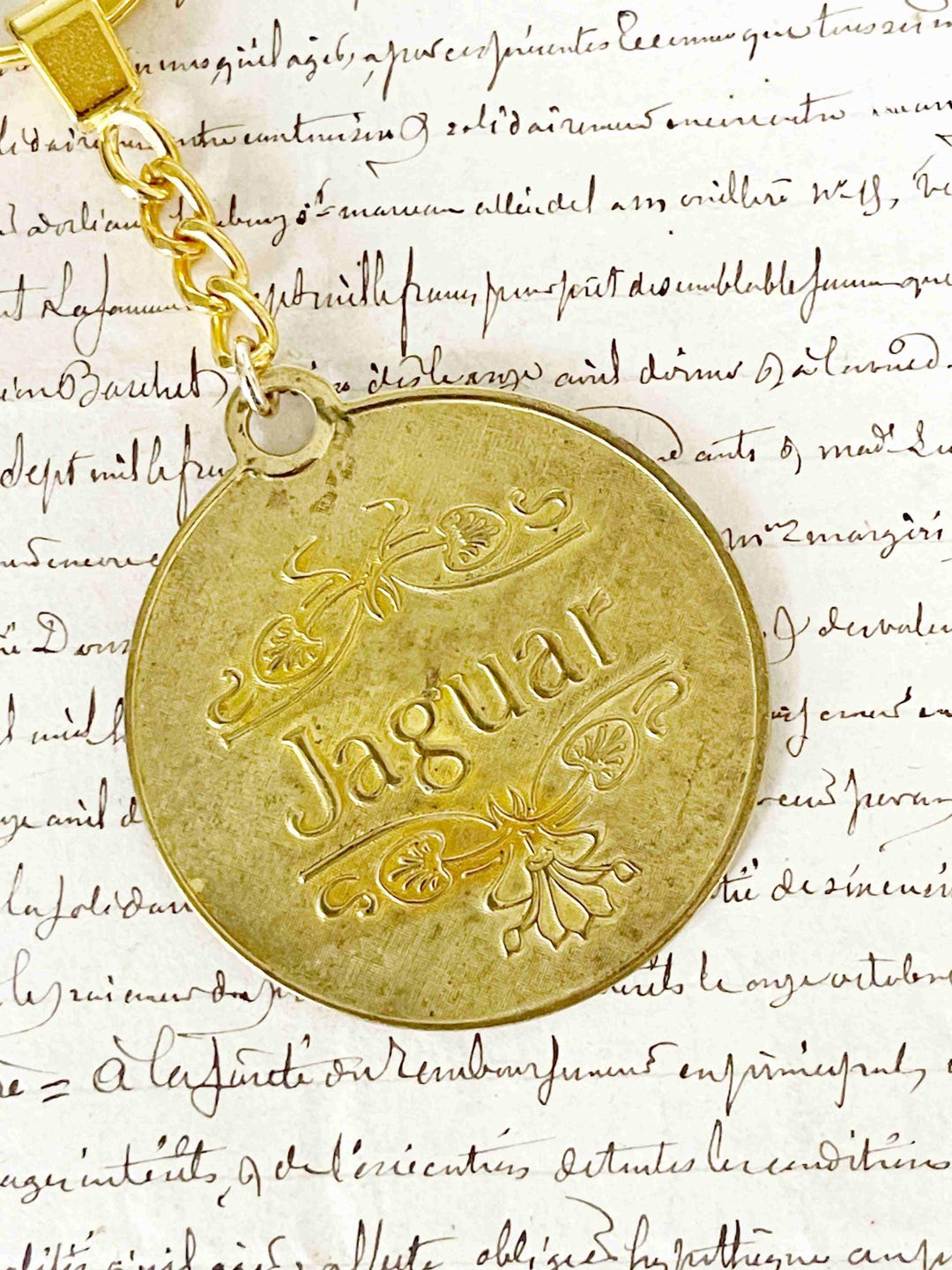 Vintage Jaguar Key Chain, Vintage Brass jaguar Car Key Chain, Men's ...