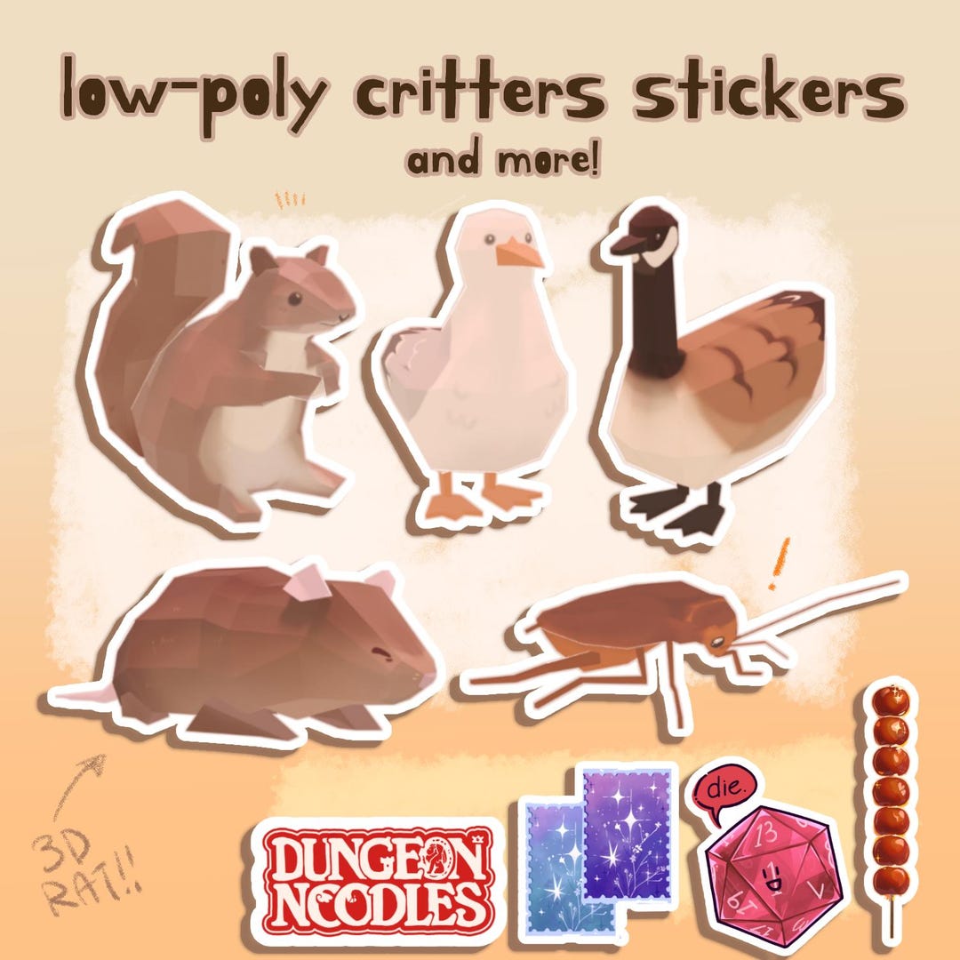 Low Poly Animal Stickers & More | Original Art | Cute Gift for Artists ...