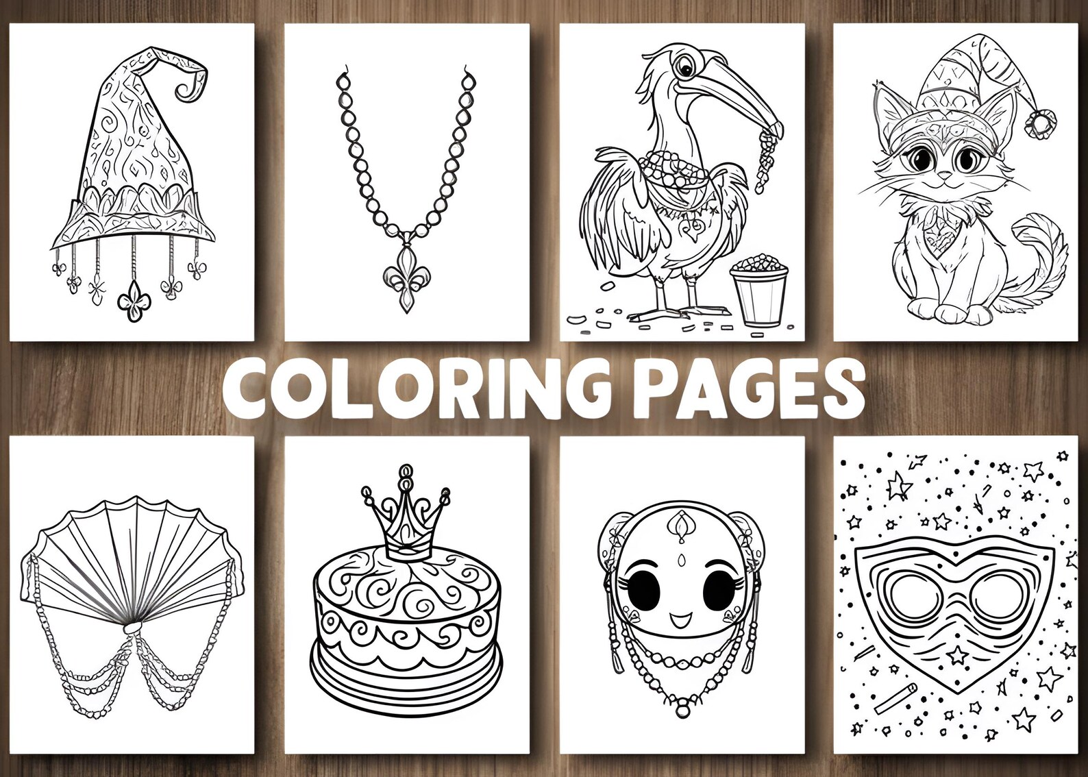 Printable Mardi Gras Coloring Book for Kids and Adults With Masks ...