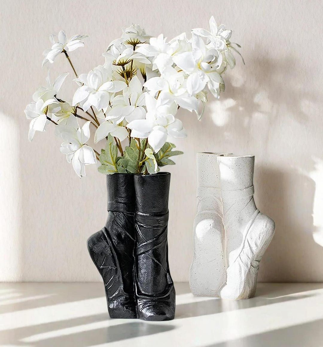 Ballet Shoes Dancer Realistic Portrait Ceramic Vase Sculpture Flower ...