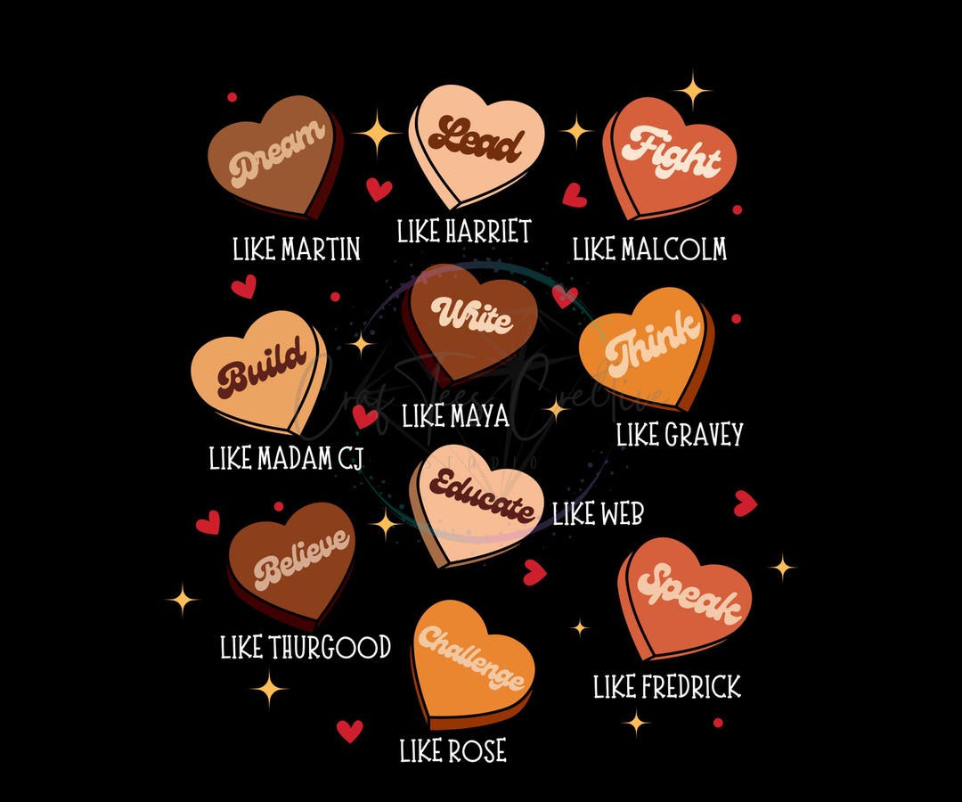 Black History Month Valentines Day Png Design. Inspirational Heart ...