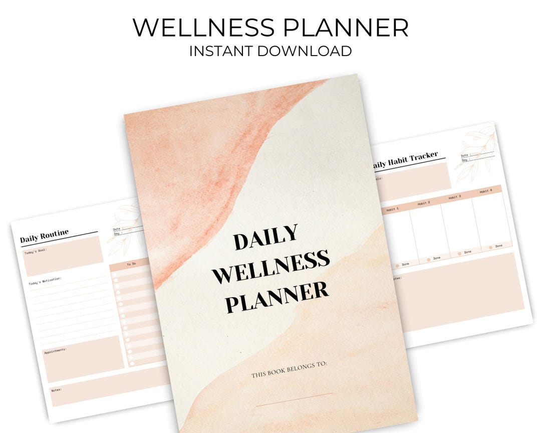 Weekly Wellness Planner Printable, Daily Checklist, Wellness Routine ...