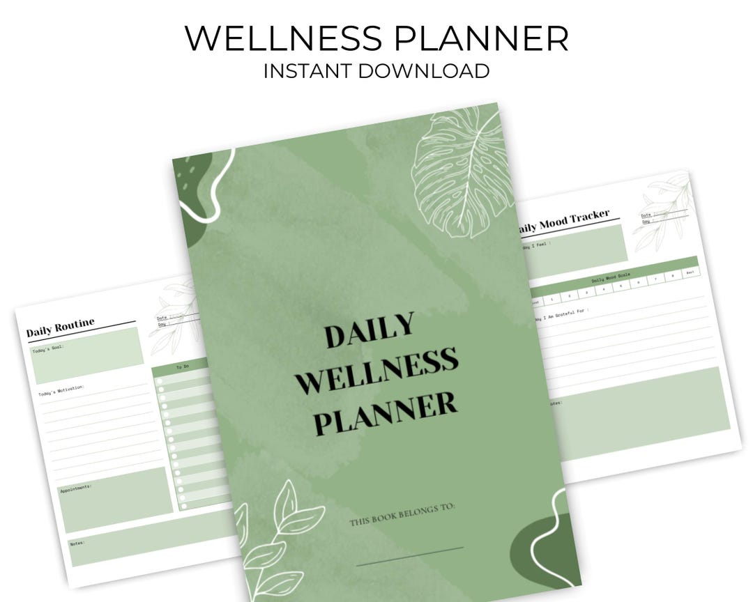 Weekly Wellness Planner Printable, Daily Checklist, Wellness Routine ...