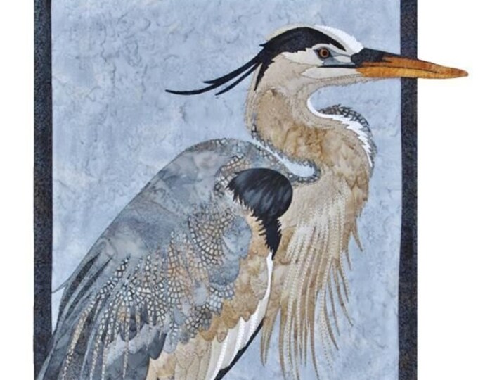 Great Blue Heron Shore Bird Toni Whitney Fusible Applique Quilt Pattern ...