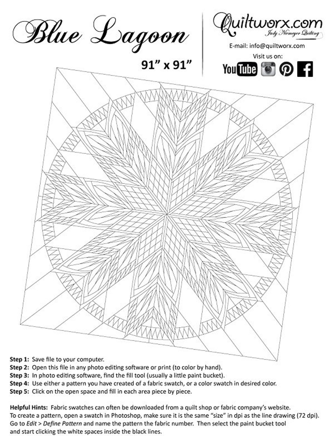 Blue Lagoon Foundation Paper Piece Judy Niemeyer Quilt Pattern - Etsy