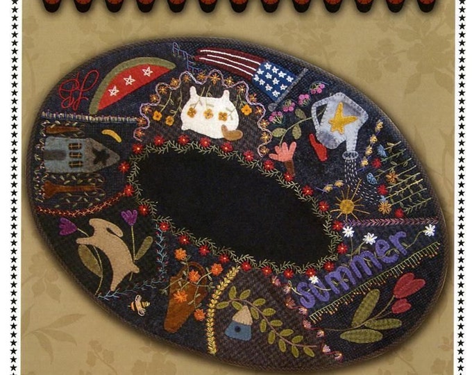 Summer Crazy Table Mat Wool Applique Primitive Gatherings Pattern - Etsy