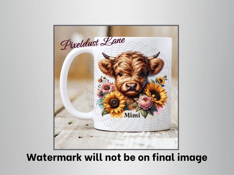 Mimi Highland Cow PNG, Cowhide Png, Cute Grandma Cow Sublimation Design ...