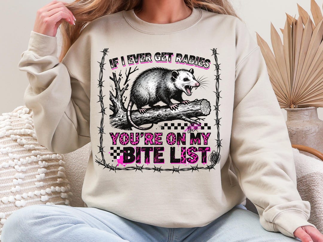If I Ever Get Rabies PNG, Funny Opossum Vintage Design, Rabies Biting ...