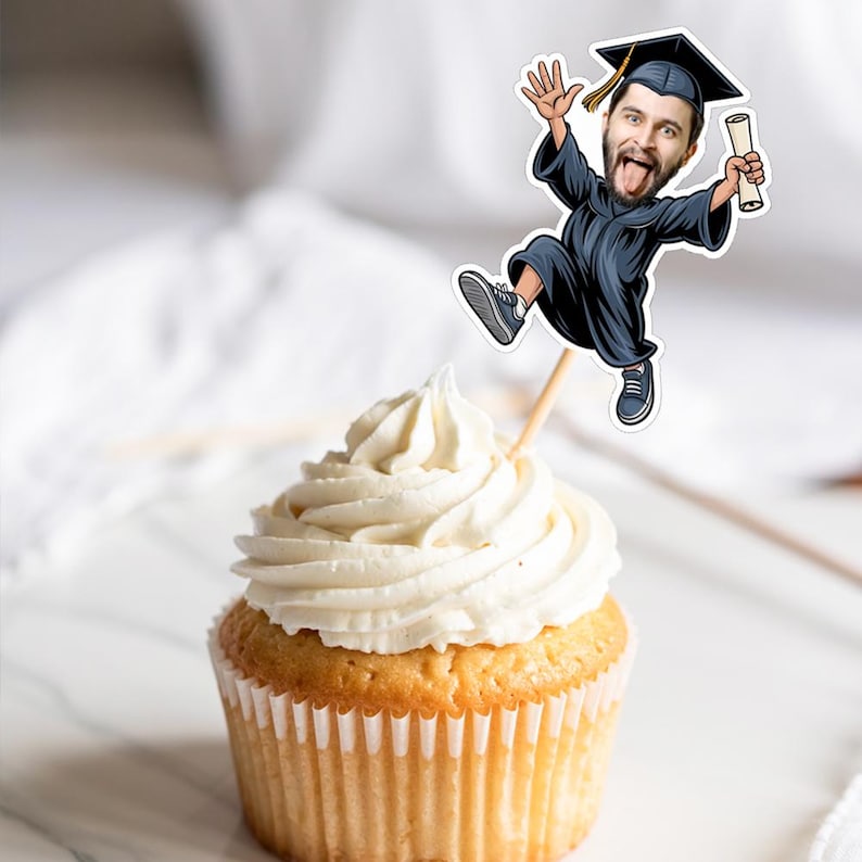 Custom Funny Graduation Cupcake Toppers, Class of 2025 Party ...