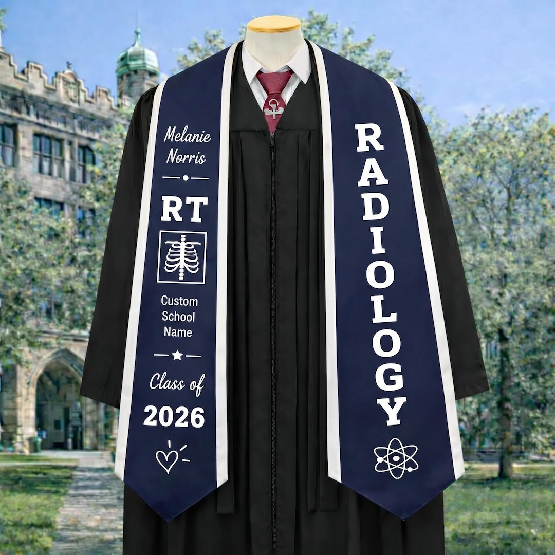 Personalized Radiology RT Graduation Stole, Custom RT Graduation Sash ...