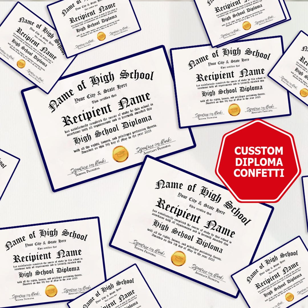 Diploma Confetti Mini Diploma Confetti Toppers Graduation Certificates ...