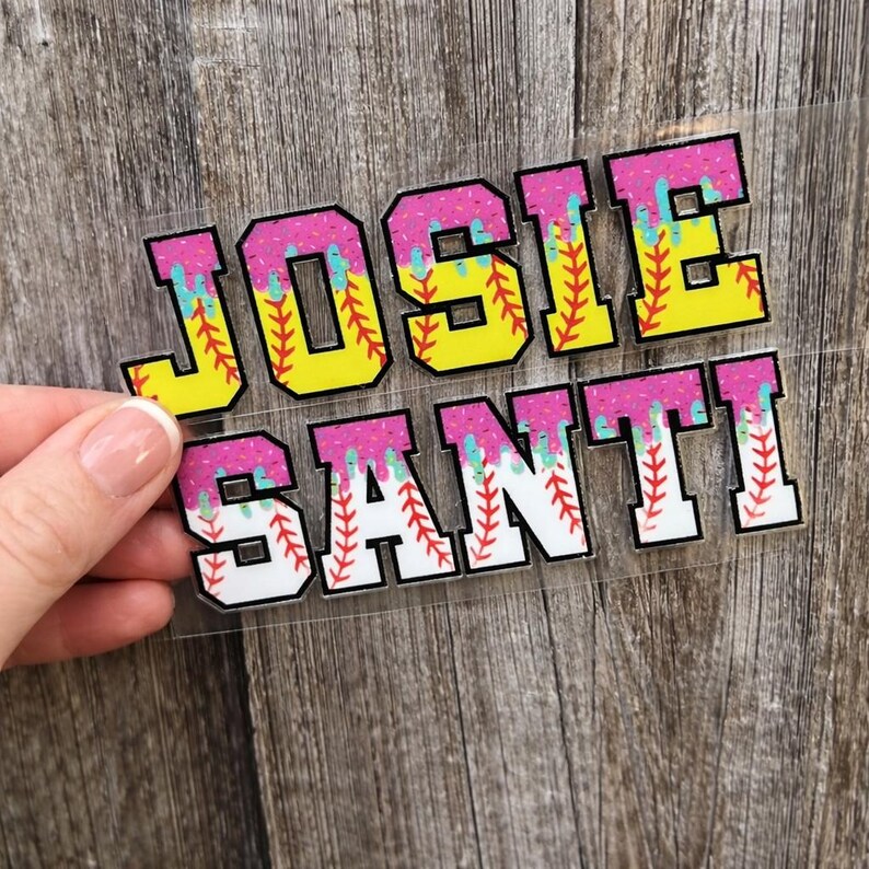 Custom Baseball//softball Ice Cream Drip Name Stickers, Personalized ...