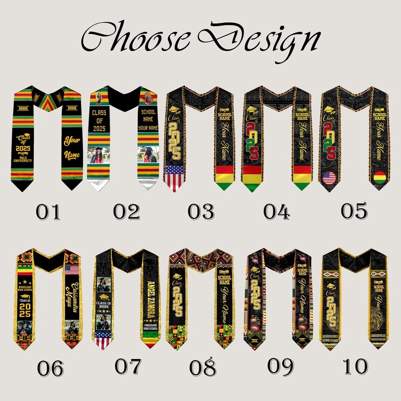 Personalized African American Graduation Sash, African Flag Grad Sash ...