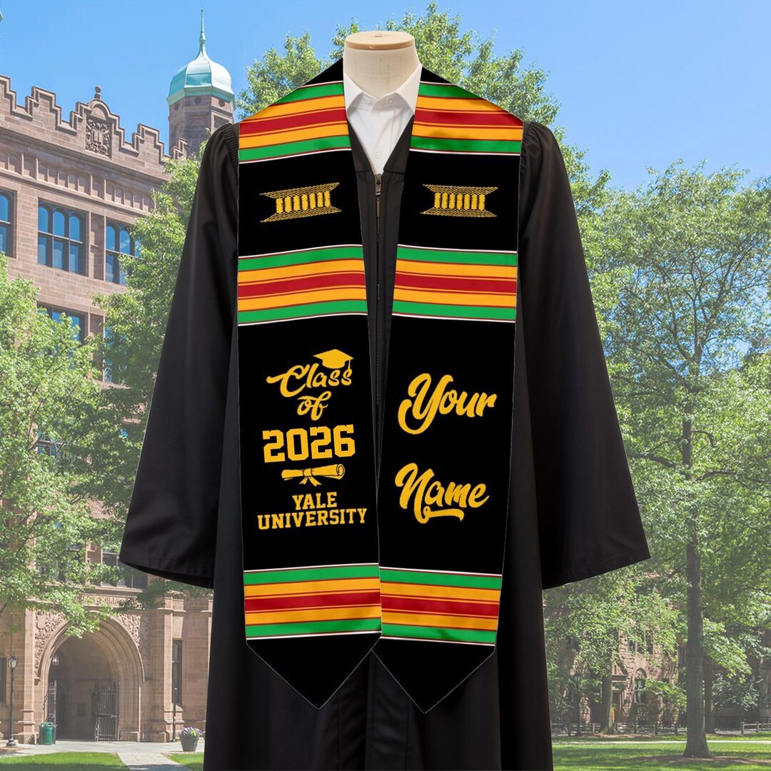 Personalized African American Graduation Sash, African Flag Grad Sash ...