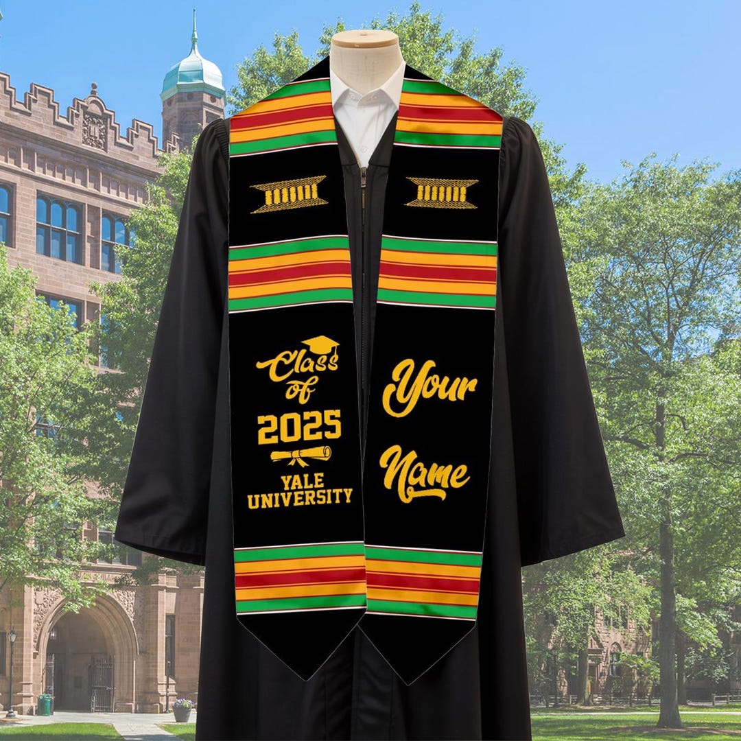 Personalized African American Graduation Sash, African Flag Grad Sash ...