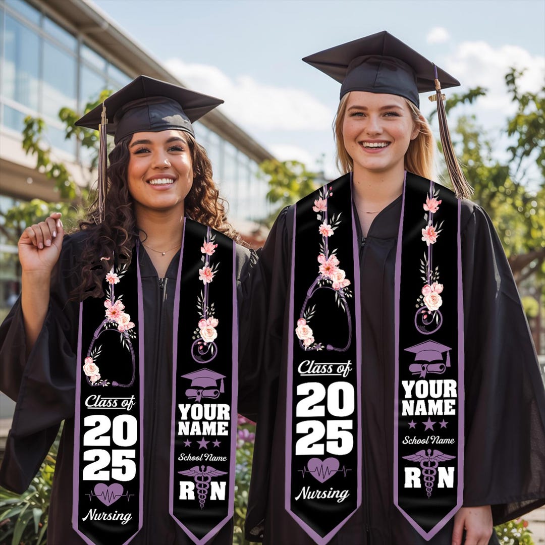 Personalized Graduation Stoles, Nursing Sash, Custom Your College Name ...