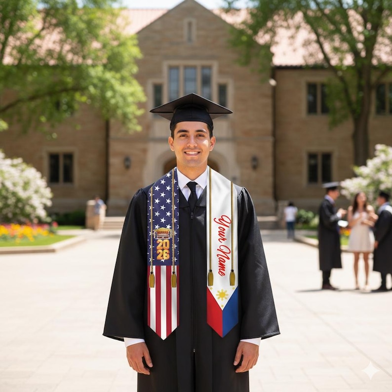 Customize Filipino Graduation Sash, Philippines Graduation Stole ...