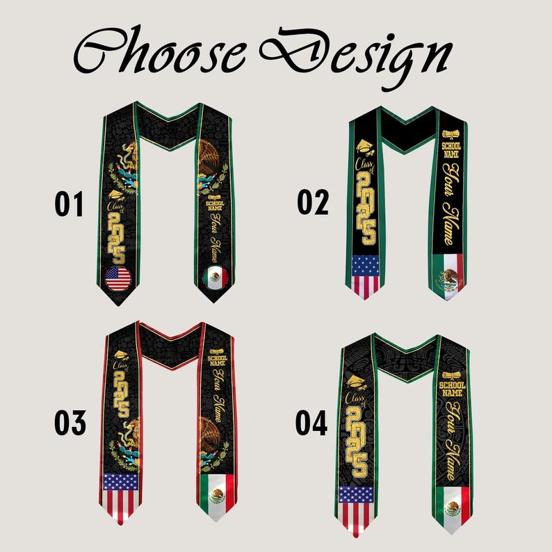 Personalized Mexican Graduation Sash, Mexican Graduation Stole, Class ...