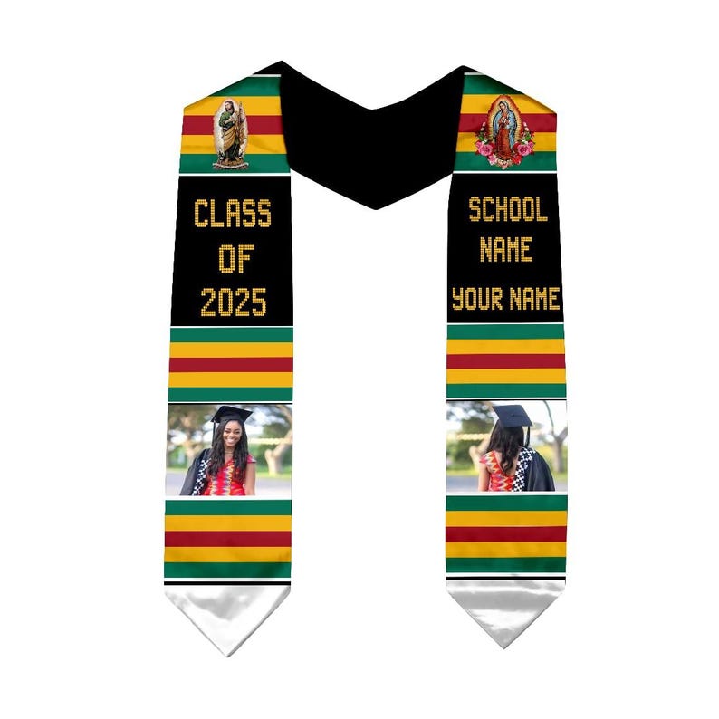 Personalized African American Graduation Sash, African Flag Grad Sash ...